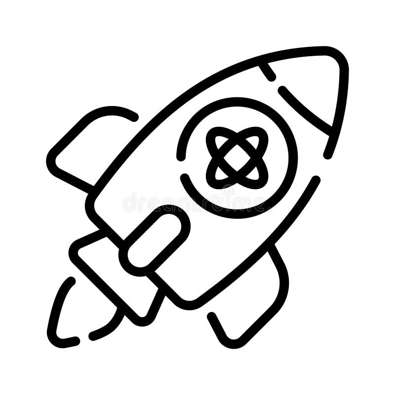 Here is a Line Style Icon of Rocket Stock Vector - Illustration of ...