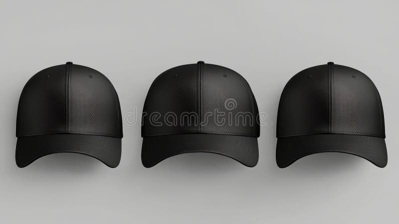 Here is a Mockup Showing the Black Baseball Cap from Four Different ...