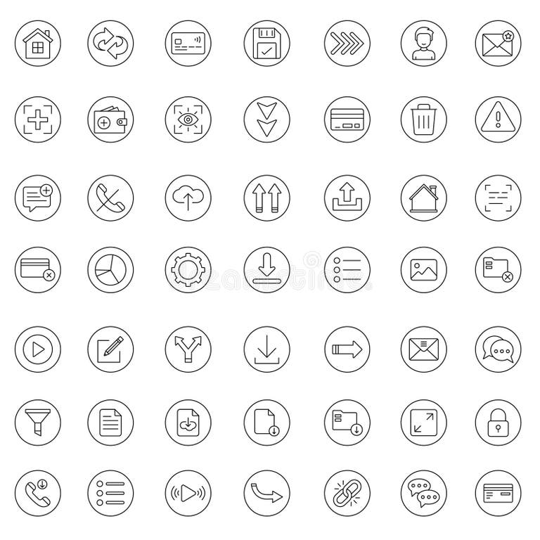Basic User Interface Icons Pack Stock Illustration - Illustration of home, user: 270855626