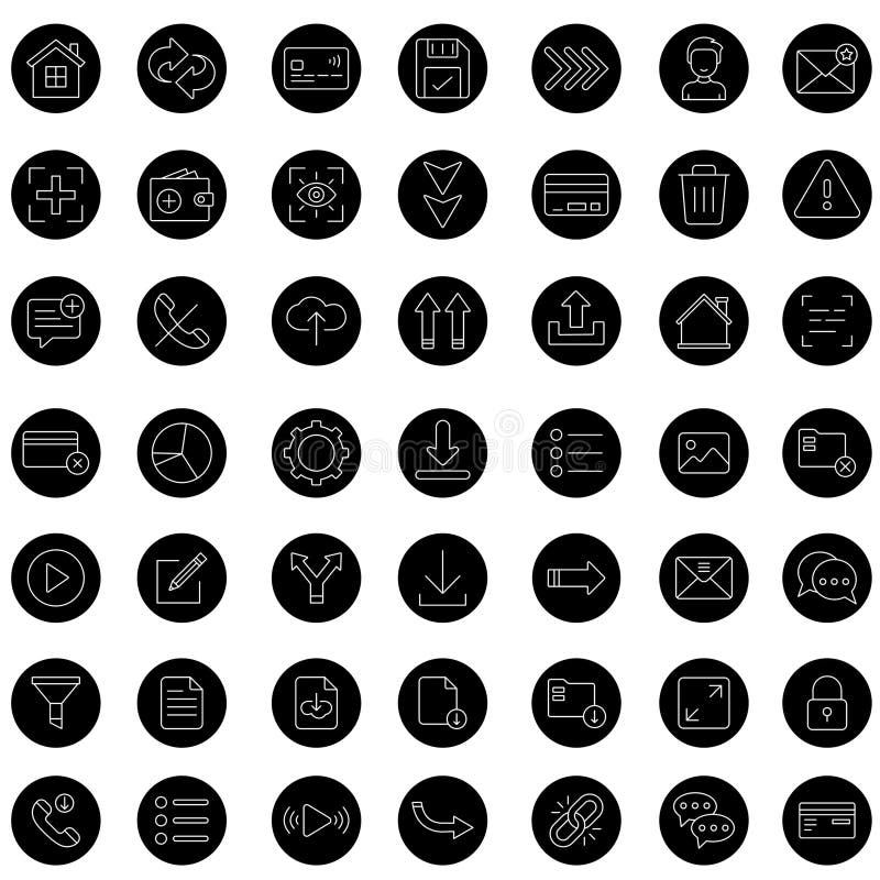 Basic User Interface Icons Pack Stock Illustration - Illustration of ...