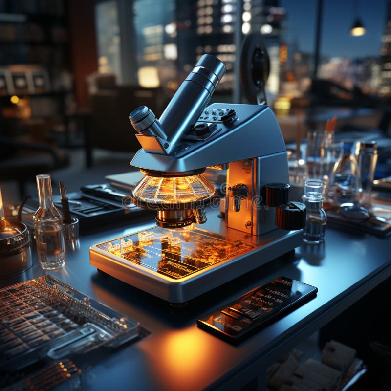 Compound microscope stock illustration. Illustration of model - 178641637