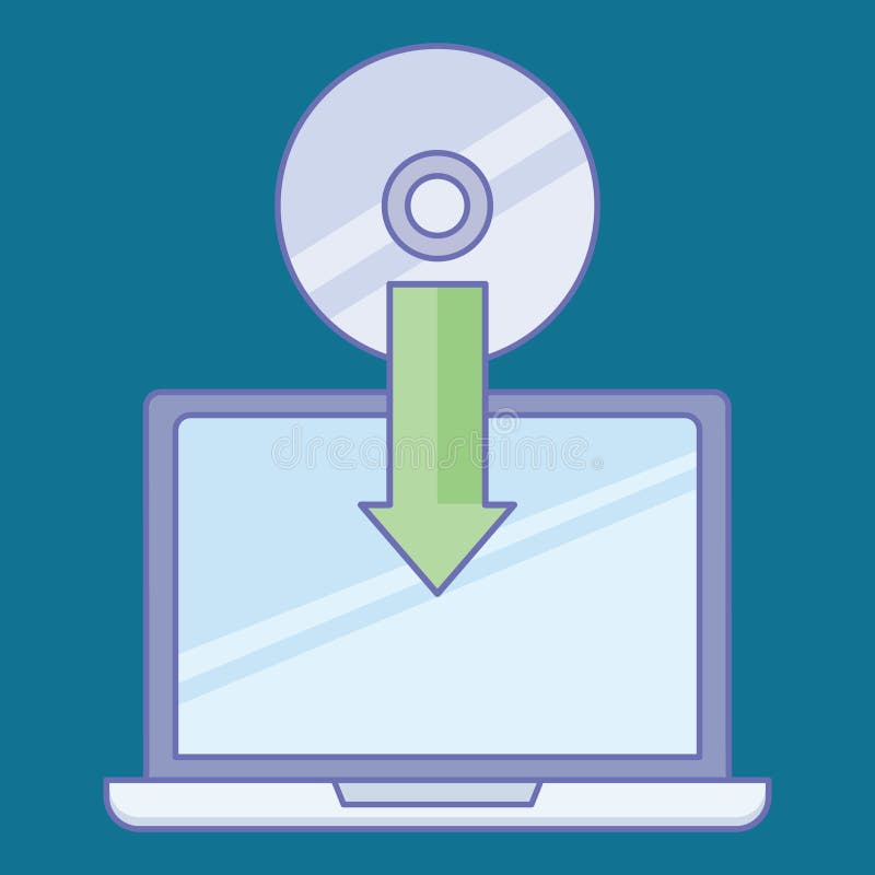 Disk Install Isolated Vector Icon Which Can Easily Modify or Edit Stock ...