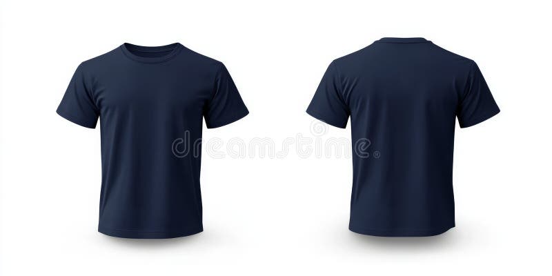 Here is a Plain Navy Blue TShirt Mockup Showcasing Both Front and Back ...