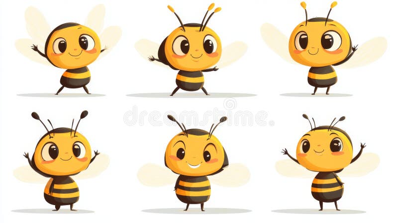 Here are a Range of Cartoon Bees Showing a Range of Emotions and ...
