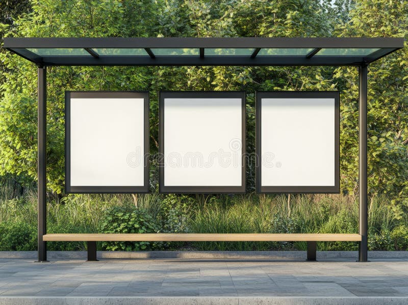 Here is a Realistic 3D Rendering of a Bus Station that Has Three Empty ...