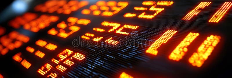 Here are Red and Orange Numbers and Graphs Shown on the Ticker of the ...