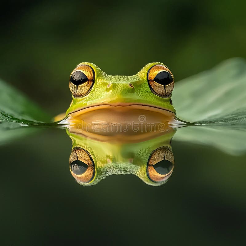 Here S a Close-up of a Frog Perfectly Camouflaged Against a Leaf Stock ...