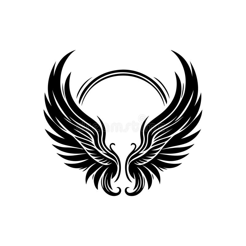 Wings Silhouette Vector Art Illustration Stock Illustration