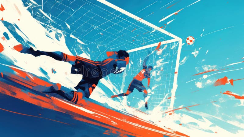 Dramatic Soccer Goal Striker Vs. Goalie Stock Illustration ...