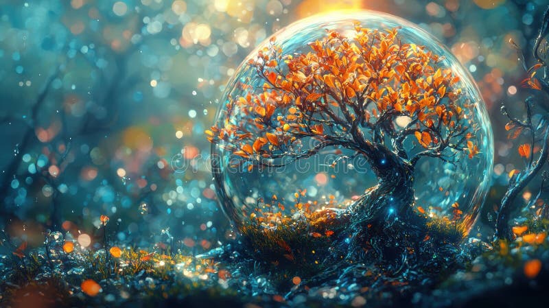 Here S the Response Enchanted Tree in a Bubble Stock Illustration ...