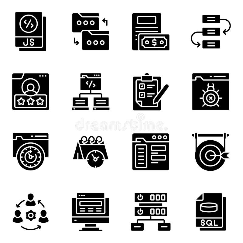 Set Of Programming And Coding Linear Icons Stock Illustration Illustration Of Circle Reviews