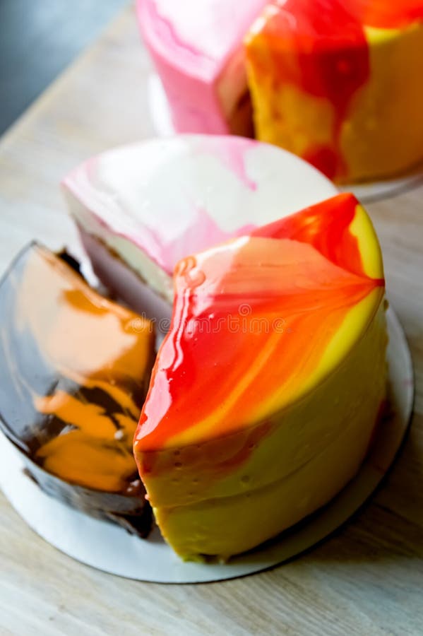 Here Three Such Wonderful Sets Mousse Cakes Stock Image - Image of ...