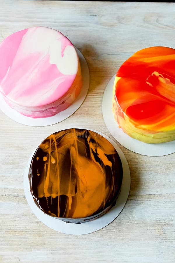 Here Three Such Wonderful Sets Mousse Cakes Stock Photo - Image of ...