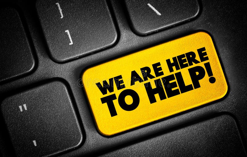 We are Here To Help Text Button on Keyboard, Concept Background Stock ...