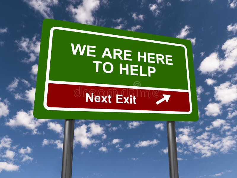 We are Here To Help Traffic Sign Stock Image - Image of offer ...
