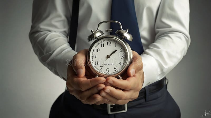 Here is a View of a Businessman Controlling Time. he Shows that he ...