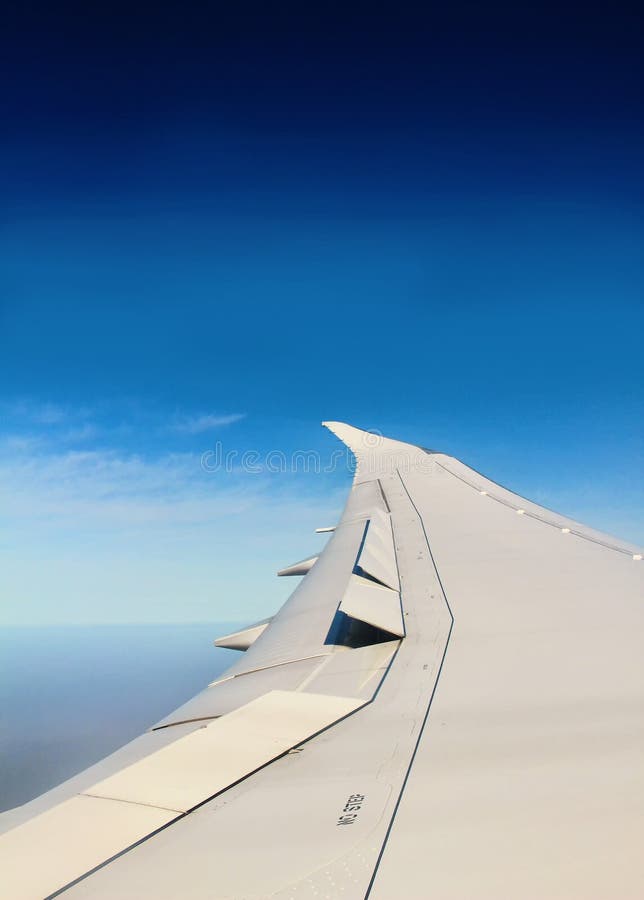 Wing view from aircraft stock image. Image of wingtip - 119964667
