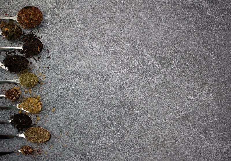 Loosse tea on a spoon stock image. Image of herbal, plant - 270394489