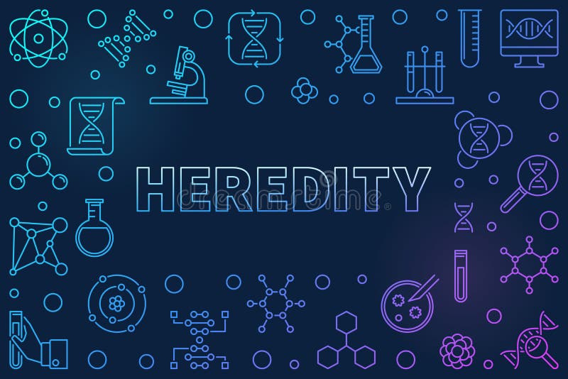 Vector Heredity Round Illustration in Outline Style Stock Vector ...