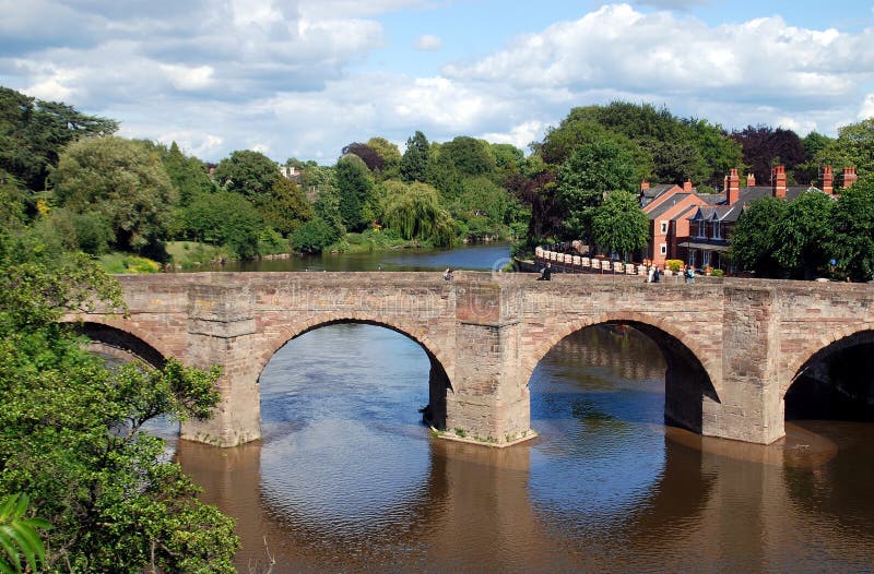 Hereford, England: River Wye Medieval Bridge Stock Photo - Image of ...