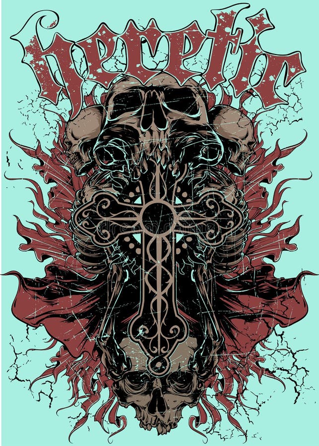 Heretic stock vector. Illustration of hell, bone, monster - 40822657