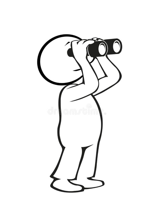 Eyes Observing Cartoon Figure Stock Illustration - Illustration of ...