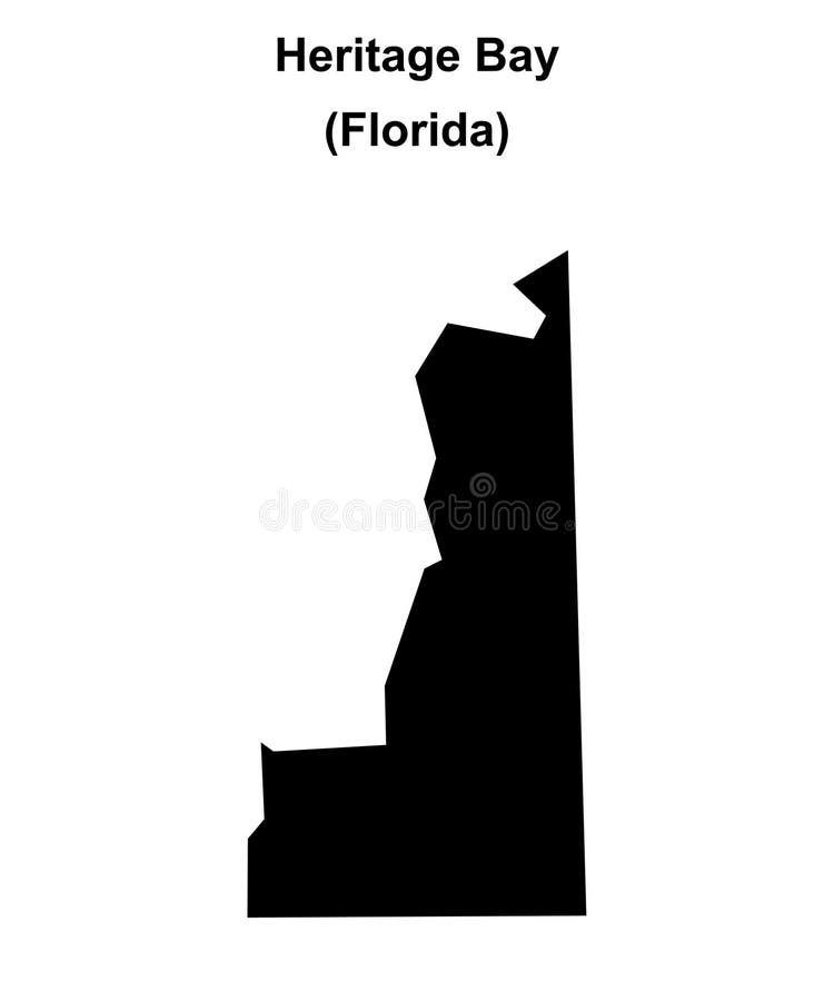 Heritage Bay outline map stock vector. Illustration of area - 386148788