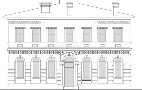 House Front Elevation Drawing Stock Illustrations – 463 House Front ...