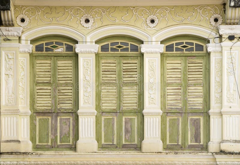 Heritage Windows, Penang, Malaysia Stock Image - Image of unesco, asia ...