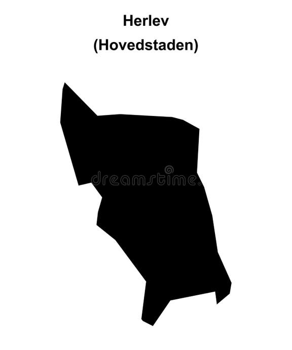 Herlev outline map stock vector. Illustration of tourism - 371639171
