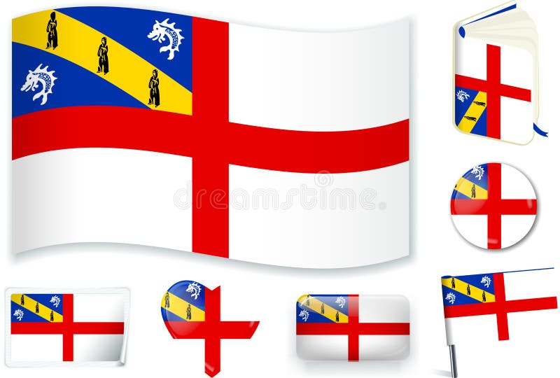 Herm Flag with Infographic Design Isolated on Dot World Map Stock ...