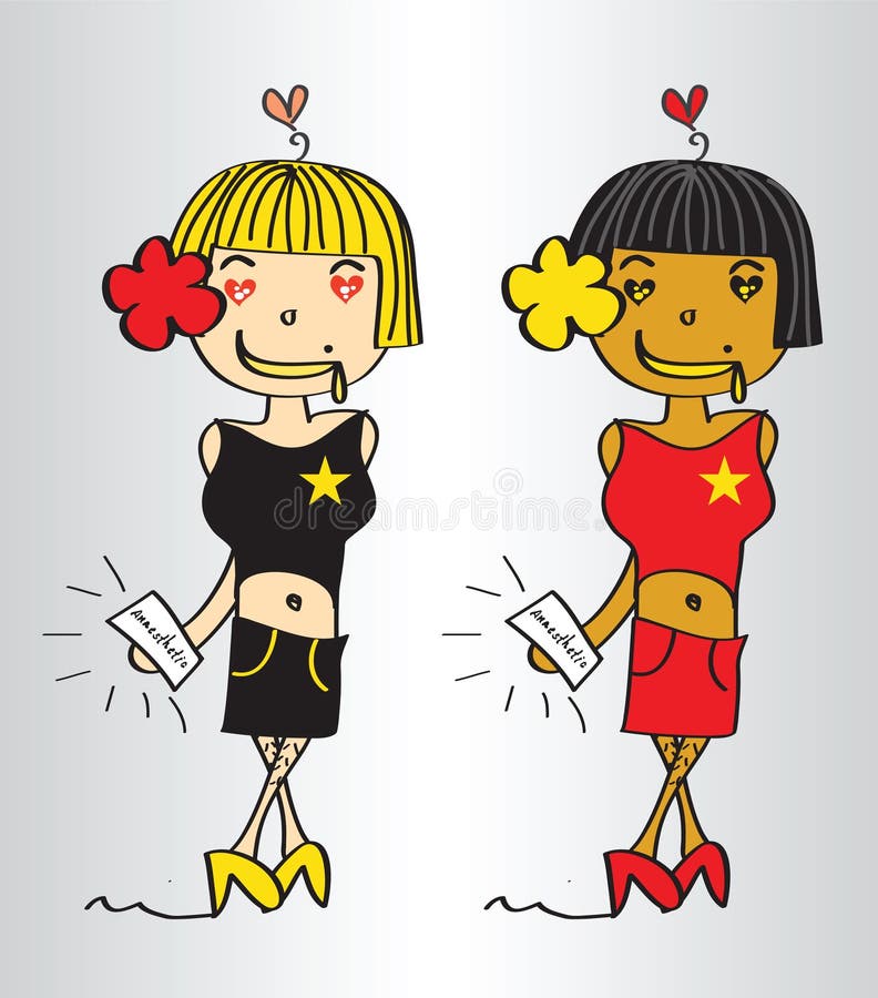 Hermafrodit Vektorillustrationtecknad Film Vektor Illustrationer ...