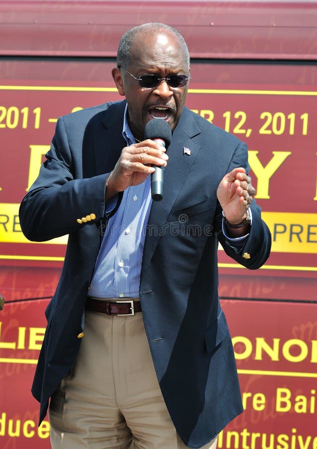 Herman Cain on the Stump editorial stock image. Image of cain - 21093464