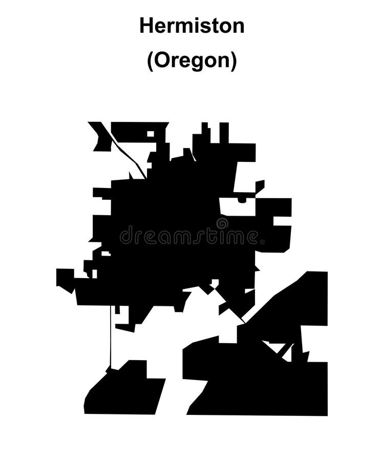 Hermiston outline map stock vector. Illustration of isolated - 357530653