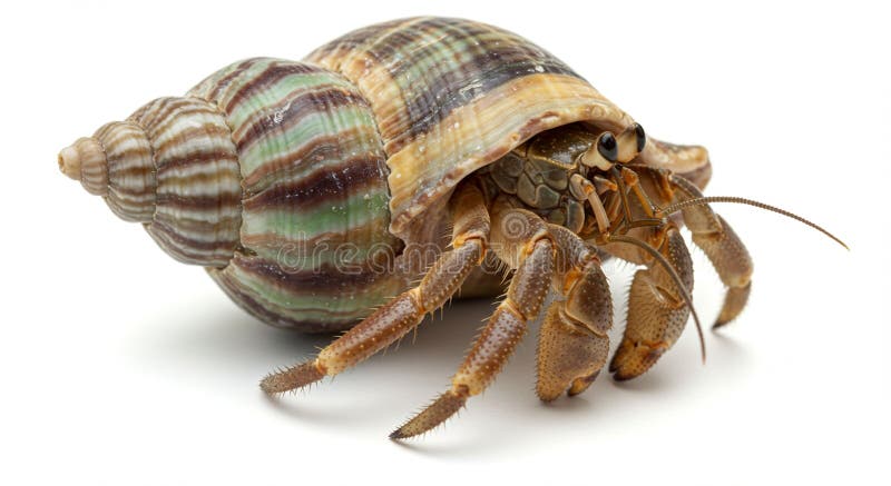 A Hermit Crab, Likely from the Family Paguroidea, is Shown Emerging ...