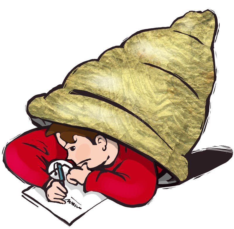 Hermit freelancer stock illustration. Illustration of writing - 34473631