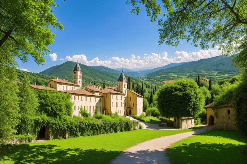 The Hermitage is a Religious Place. Stock Illustration - Illustration ...