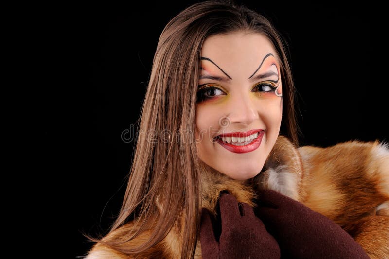 Hermosa cara de una modelo foto de archivo. Imagen de encanto - 157051022