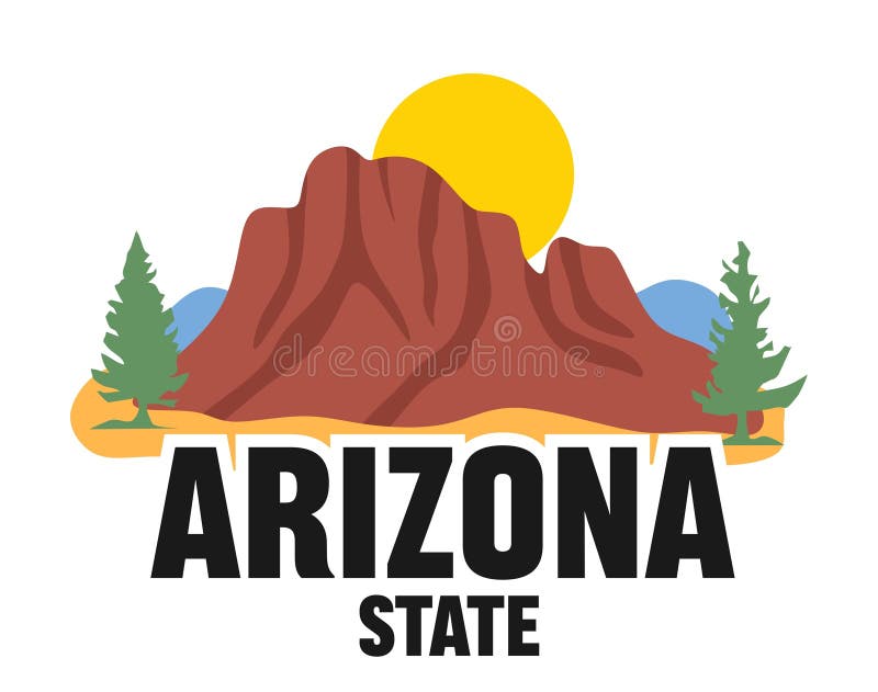 Hermosas Vistas Del Estado De Arizona Ilustración del Vector ...