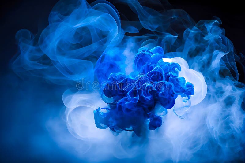 Hermoso Humo Azul 3d. Ai Generativo Stock de ilustración - Ilustración ...