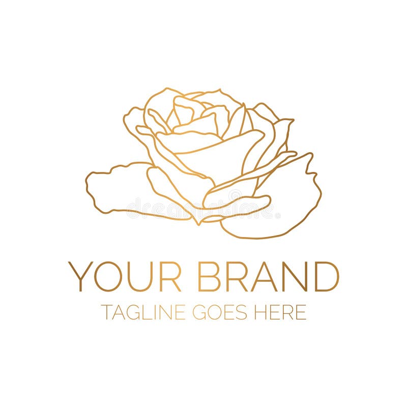 Hermoso Logo De Flor De Rosa Fina Ilustración del Vector - Ilustración ...