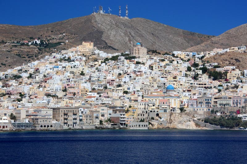 Hermoupolis, Syros Insel stockfoto. Bild von cyclades - 5561416