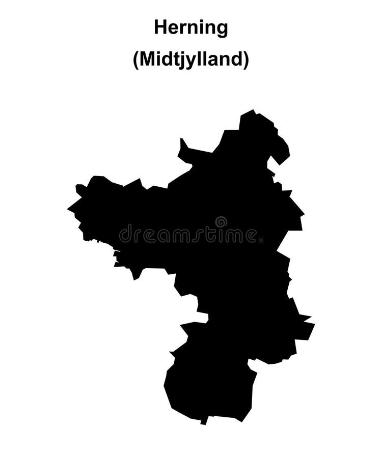 Herning outline map stock vector. Illustration of contour - 371639197
