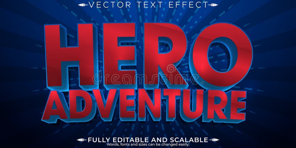 Hero Adventure Text Effect, Editable Comic and Funny Text Style Stock ...