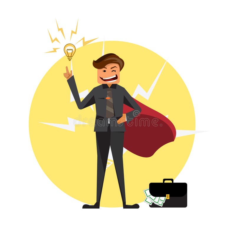 Hero Businessman Positive Thinking. Design Stock Vector - Illustration ...