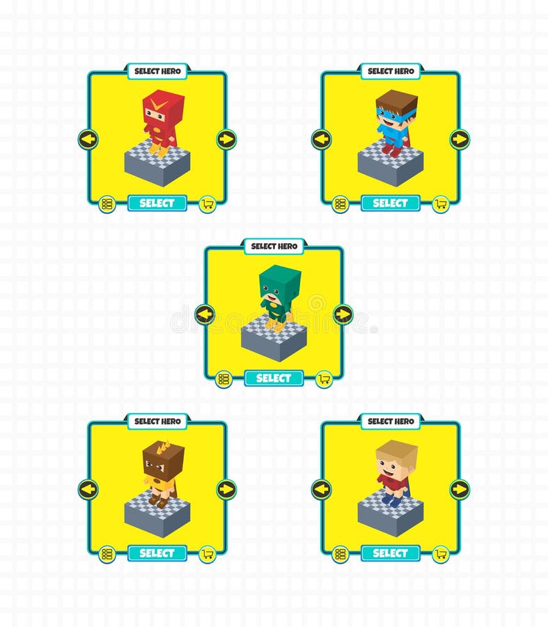 Hero Character Option Game Assets Element Stock Vector - Illustration ...