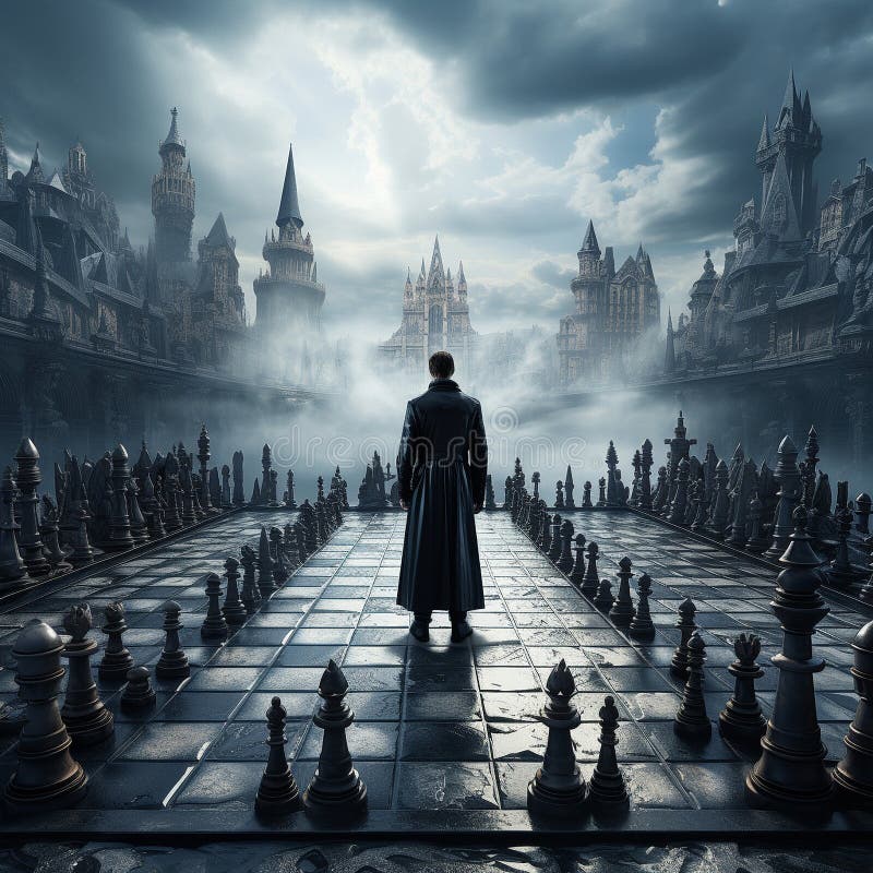 A Hero on a Chessboard in Front of the World. End of the Game Stock ...