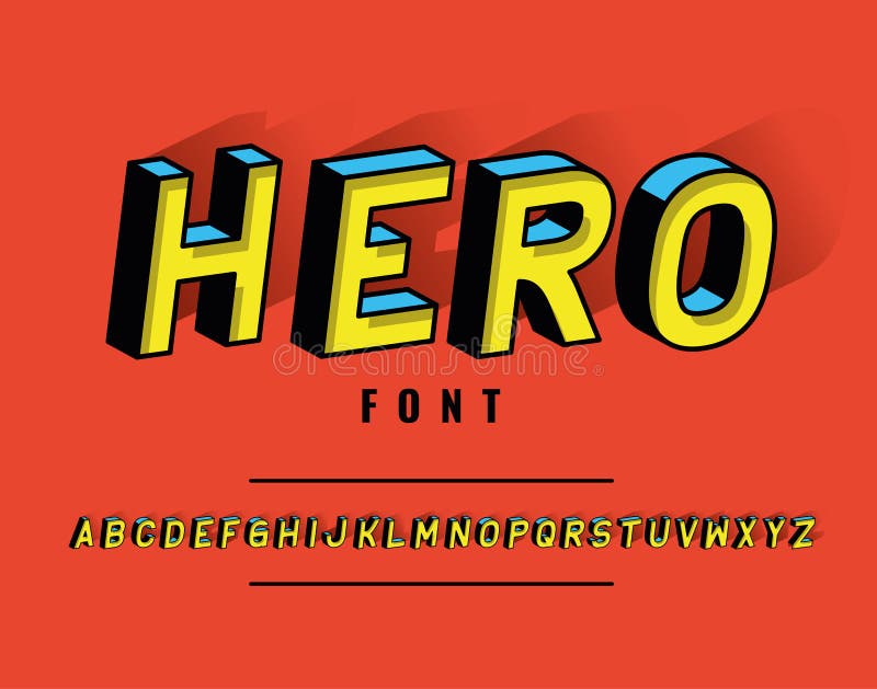 Hero Font and Alphabet Vector Design Stock Vector - Illustration of ...