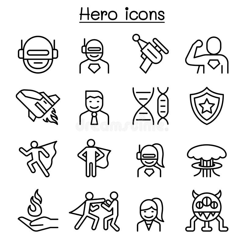 Hero Line Icon Stock Illustrations – 9,423 Hero Line Icon Stock ...