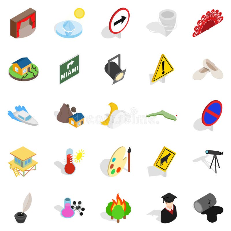 Hero Icons Set, Isometric Style Stock Vector - Illustration of ...